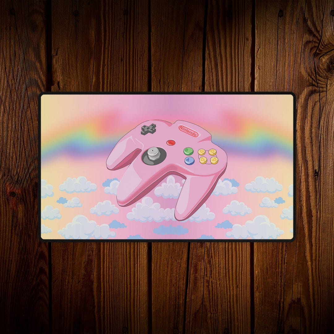 Retro Gaming Pink Controller Desk Mat Mousepad - Etsy
