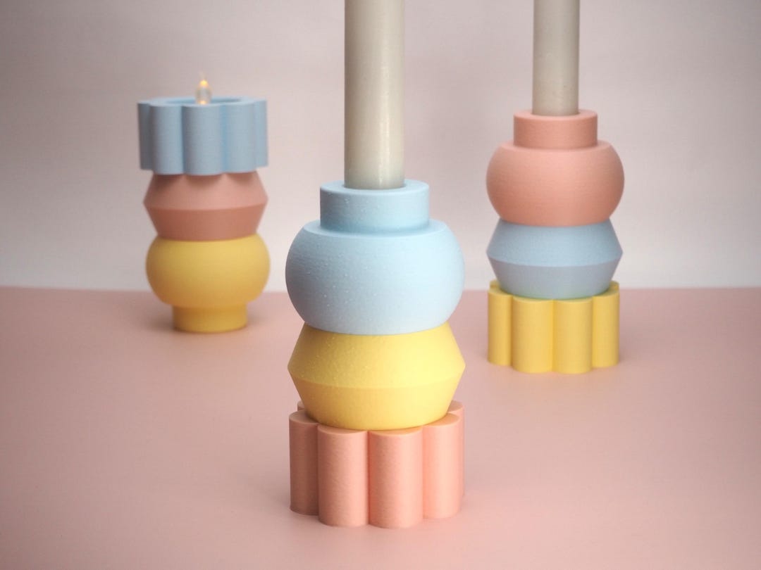 Minimalist Stackable Candle Holder: Scandinavian Home Decor, LED ...