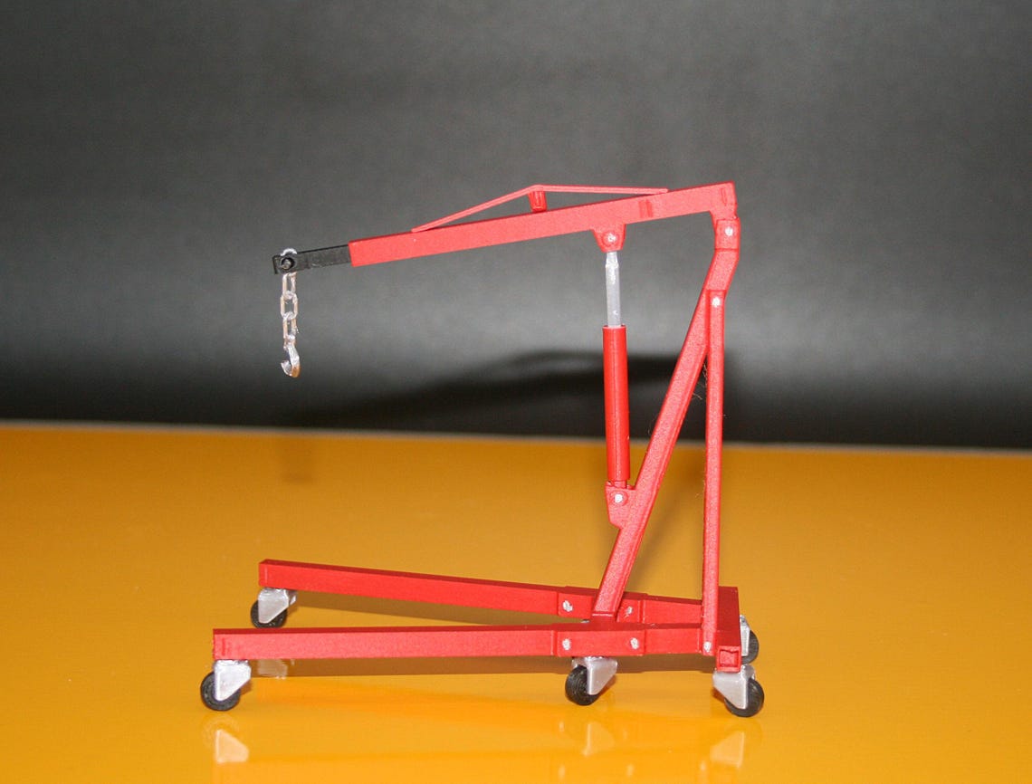 Miniature Engine Hoist Stand, Garage Diorama Accessory, | 1/18 | 1/12 ...