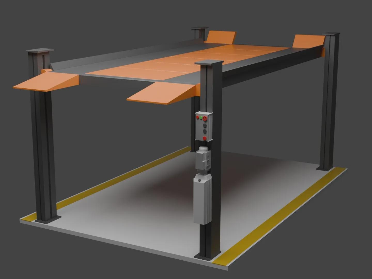4-post Car Lift 1:18 Scale – Garage Diorama Vehicle Platform, Car Park ...