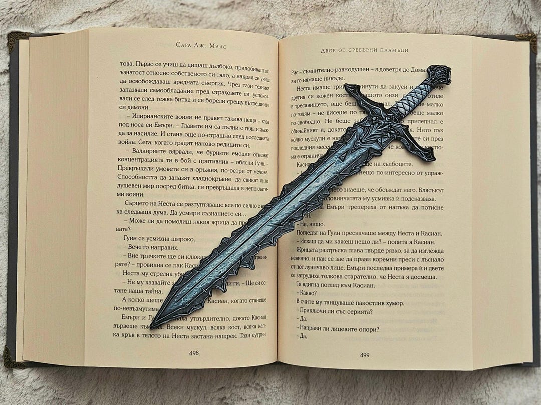 Nightfang Bookmark Blade – Fantasy Sword Page Marker, Dark Gothic Book ...
