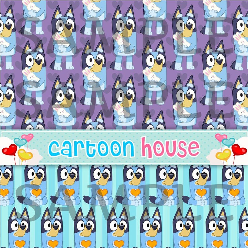 Bluey, Pattern, Digital Paper, Wallpaper, Background, Characters, Party, Decor, Crafts ...