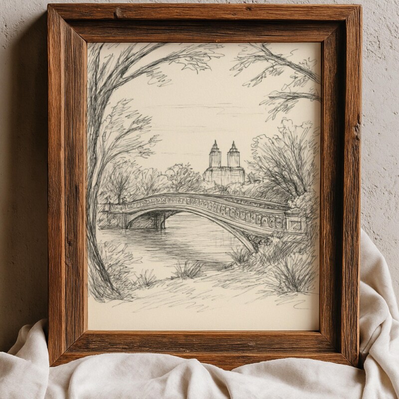 Digital Line Art Bridge - Etsy