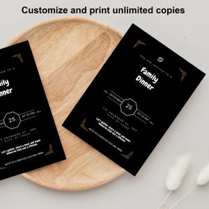 Editable Family Dinner Invitation – Modern Reunion Card (PDF) - Etsy