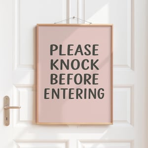 Minimalist Wall Art – Please Knock Before Entering Sign, Digital ...