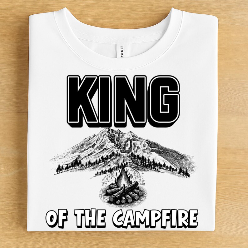 King of the Campfire PNG for Camping, Minimalist Typography Design ...
