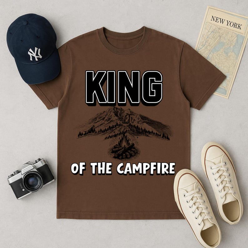 King of the Campfire PNG for Camping, Minimalist Typography Design ...