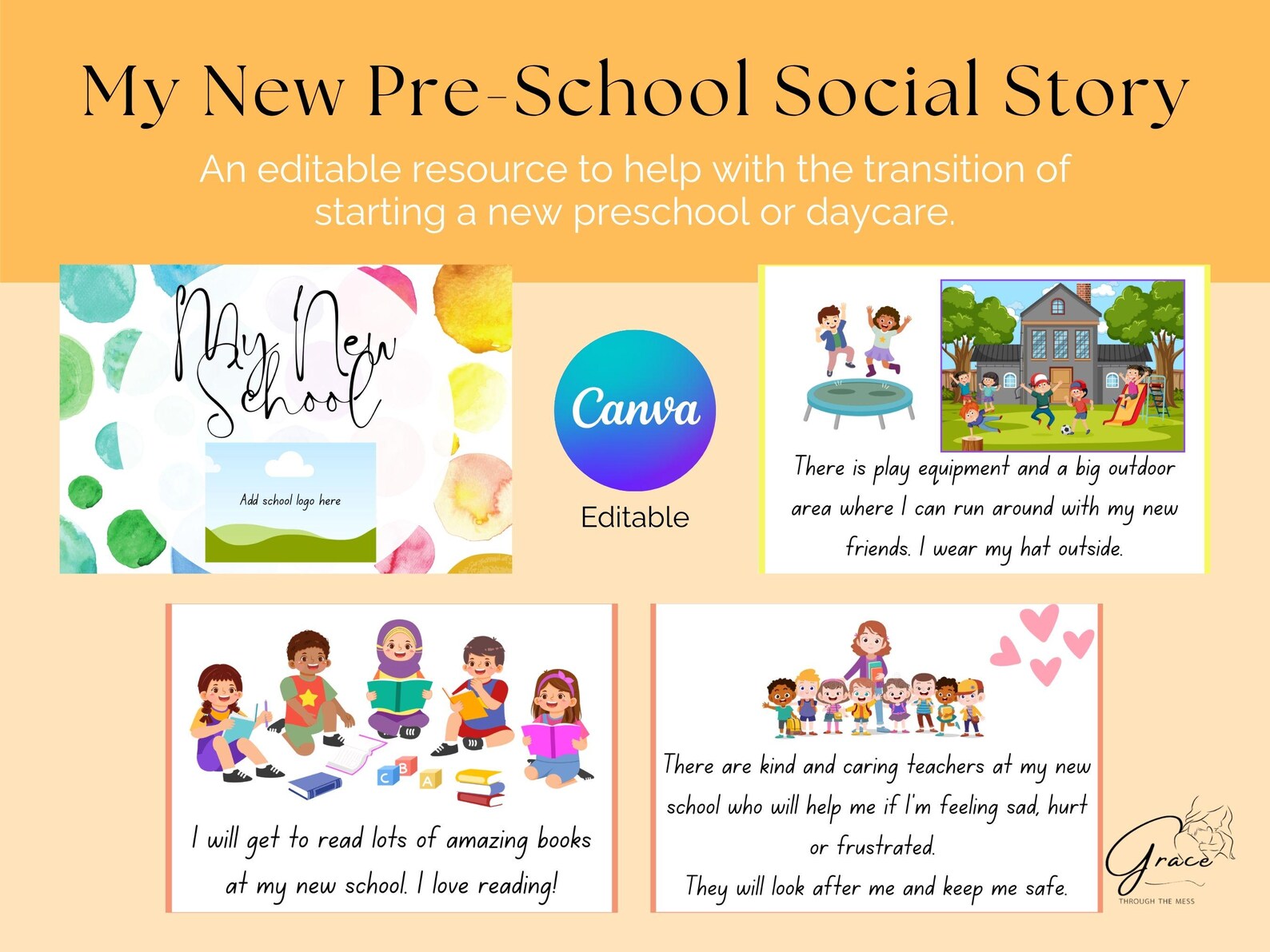 Editable Social Story for Starting Preschool or Daycare | for Toddlers ...