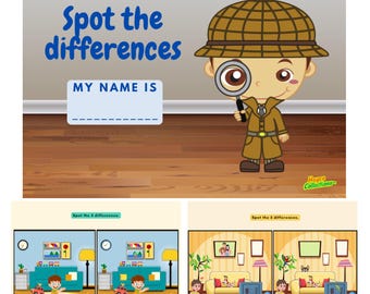 Spot the Differences Activity | Fun Kids Printable (PDF) - Etsy