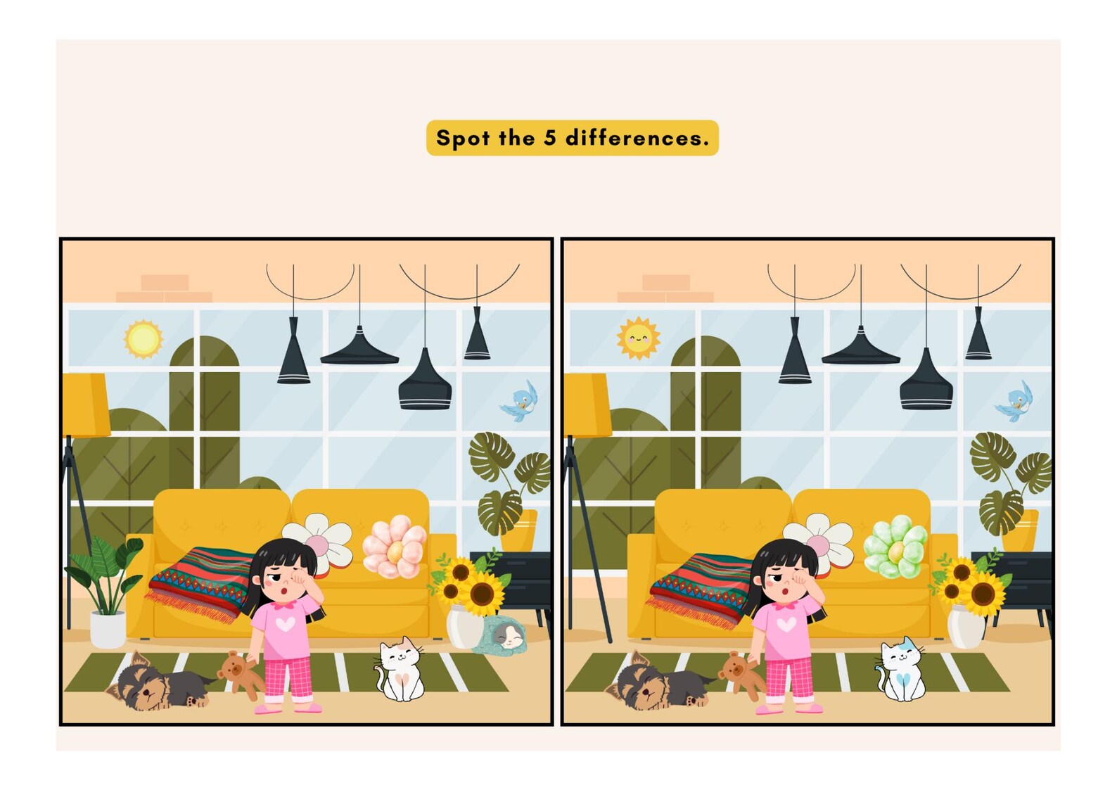 Spot the Differences Activity | Fun Kids Printable (PDF) - Etsy Canada