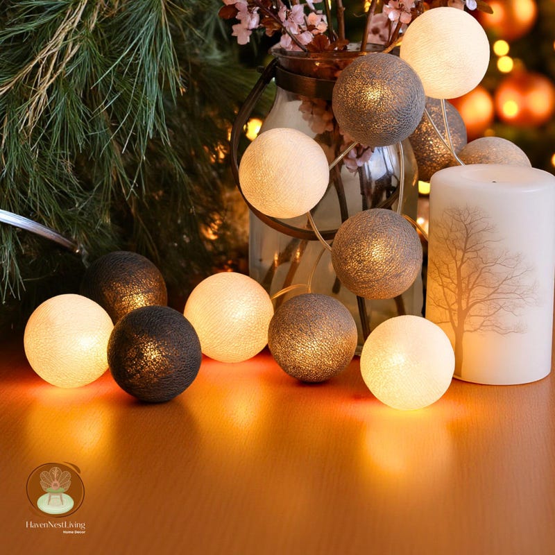 Cotton Ball Lights String - Etsy