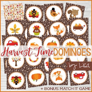 Printable Thanksgiving Game, DOMINOES, Fall Printable, Party Game ...