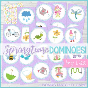 Printable SPRING Game, DOMINOES, Bugs & Flowers, Party Game, Party ...
