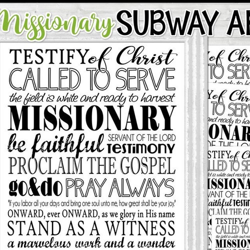 LDS Missionary Subway Art Missionary Farewell or Homecoming - Etsy LDS Missionary Subway Art Missionary Farewell or Homecoming - Etsy