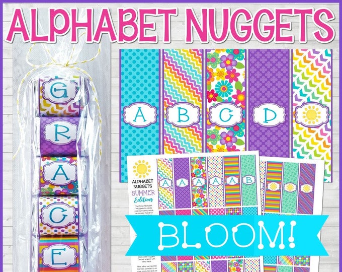 ALPHABET Nugget Wrappers Bloom Edition Spell Out NAMES and - Etsy