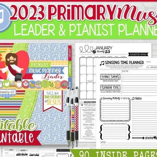 Singing Time 2023primary Music Schedule Primary Chorister - Etsy