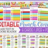EDITABLE Chore Cards, PRINTABLE Punch Cards, Activity Tracker, Family ...