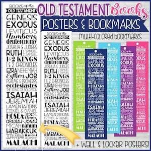Books of the OLD TESTAMENT Poster, Bookmark, Wall Poster, Subway Art ...