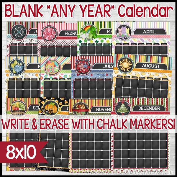 Chalkboard Calendar - Etsy