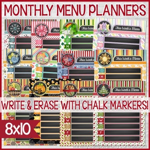 Monthly Menu Planner Collection, MENU BOARD, Monthly & Seasonally ...