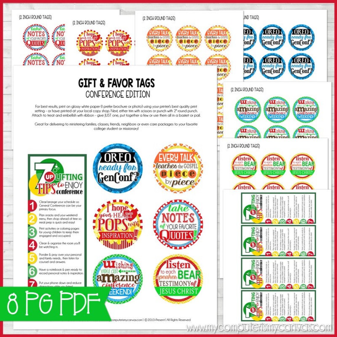 General Conference HANDOUT TAGS Gift Tags Candy Tags - Etsy