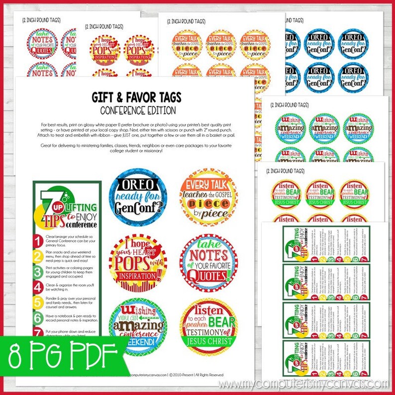 General Conference HANDOUT TAGS Gift Tags Candy Tags - Etsy