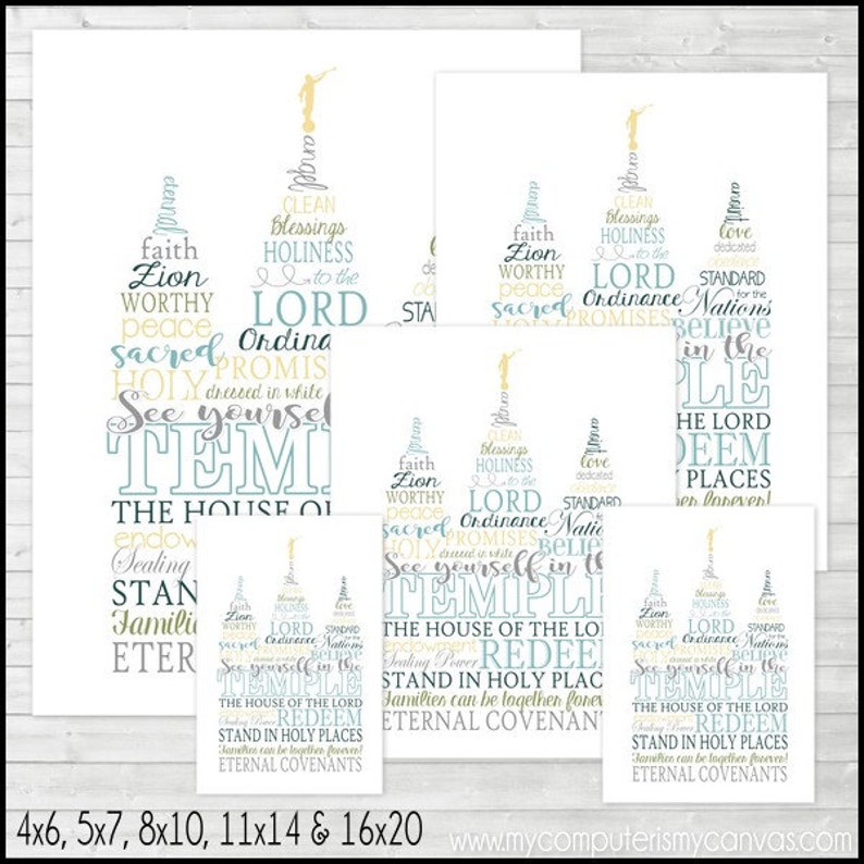 LDS Temple Art, LDS Temple Print, Salt Lake Temple Picture, LDS ...