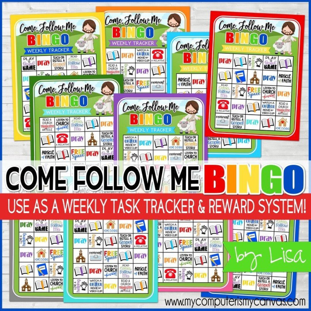 2021 Come Follow Me BINGO TASK TRACKER, D&C Come Follow Me Reward ...