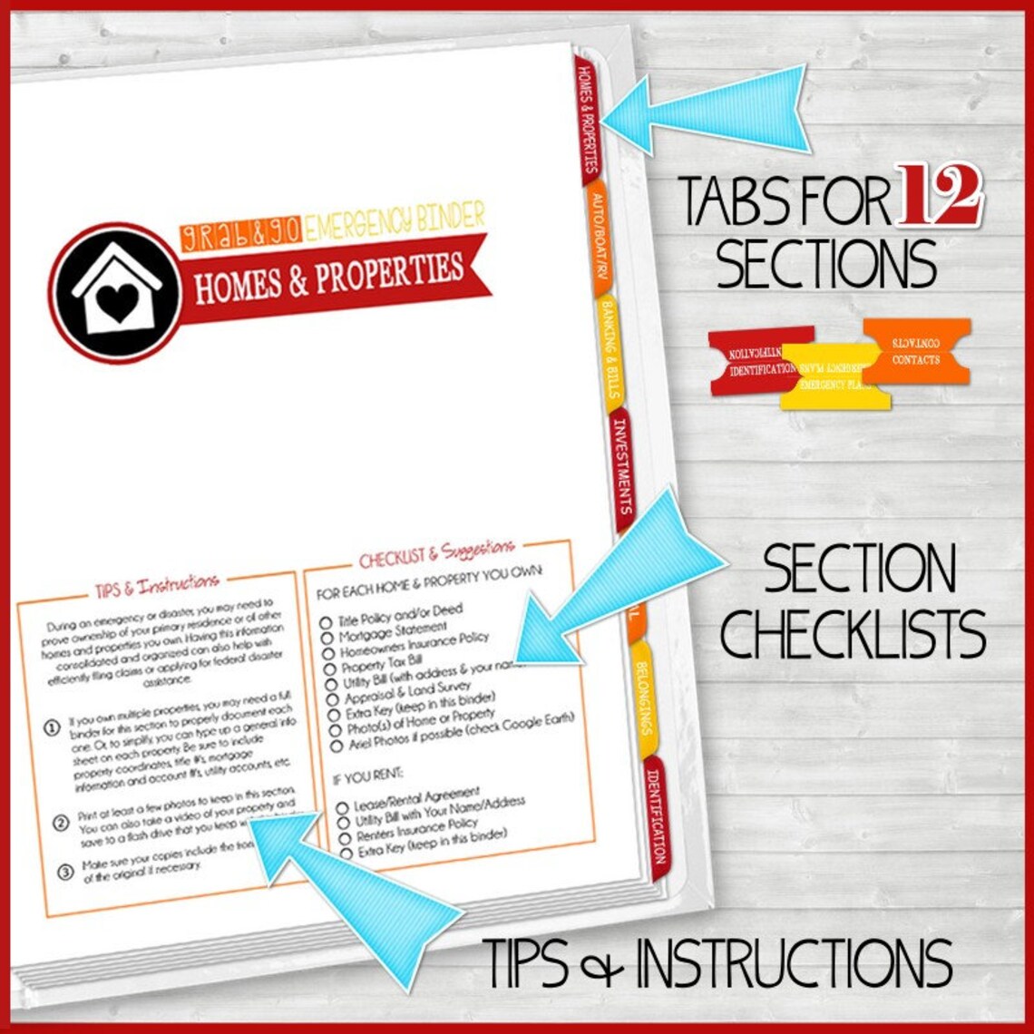 Grab & Go EMERGENCY PREPAREDNESS BINDER Emergency Binder - Etsy Canada