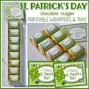 ST. PATRICK'S DAY Chocolate Nugget Wrappers, Shamrock, Lucky ...