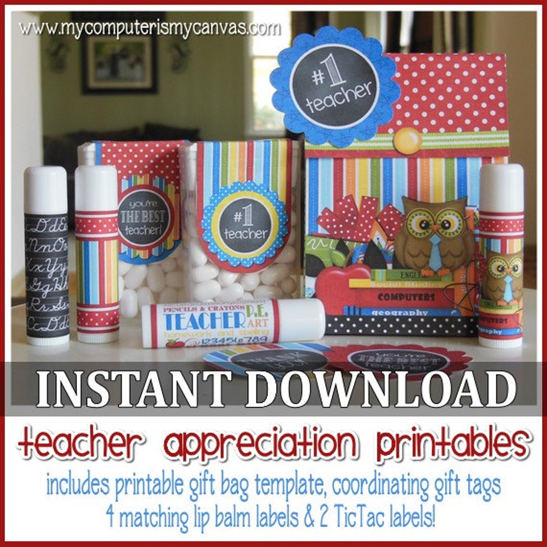 TEACHER APPRECIATION Printables Gift Set, Teacher Appreciation Gift ...