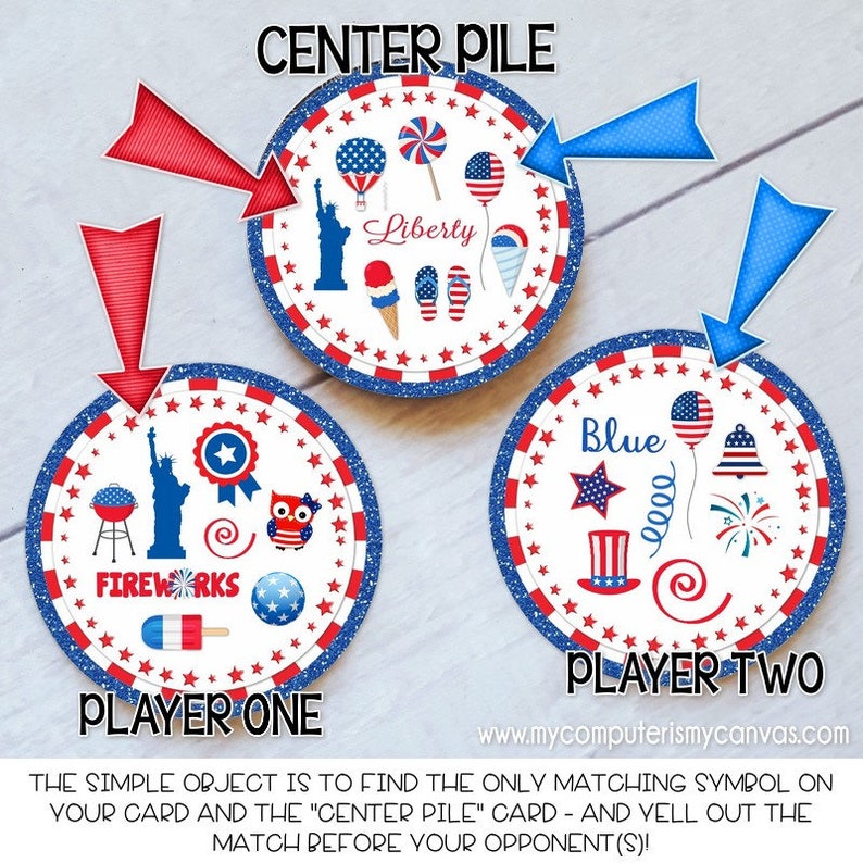 Patriotic SEEK IT Match Game, Americana Party Game, Patriotic Party ...