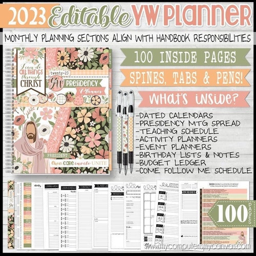 LDS 2023 Young Women Planner Printable I Can Do All Things - Etsy