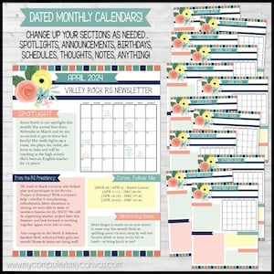 EDITABLE 2024 Newsletter Template, DATED Editable Calendar Newsletter ...