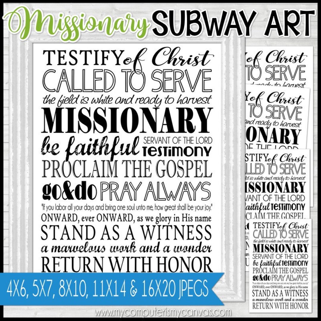 LDS Missionary Subway Art, Missionary Farewell or Homecoming Gift ... LDS Missionary Subway Art, Missionary Farewell or Homecoming Gift ...