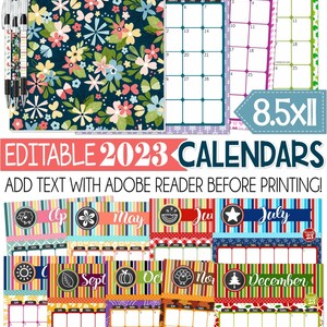 EDITABLE 2023 Desk Calendar, Printable Wall Calendar, Monthly Calendar ...