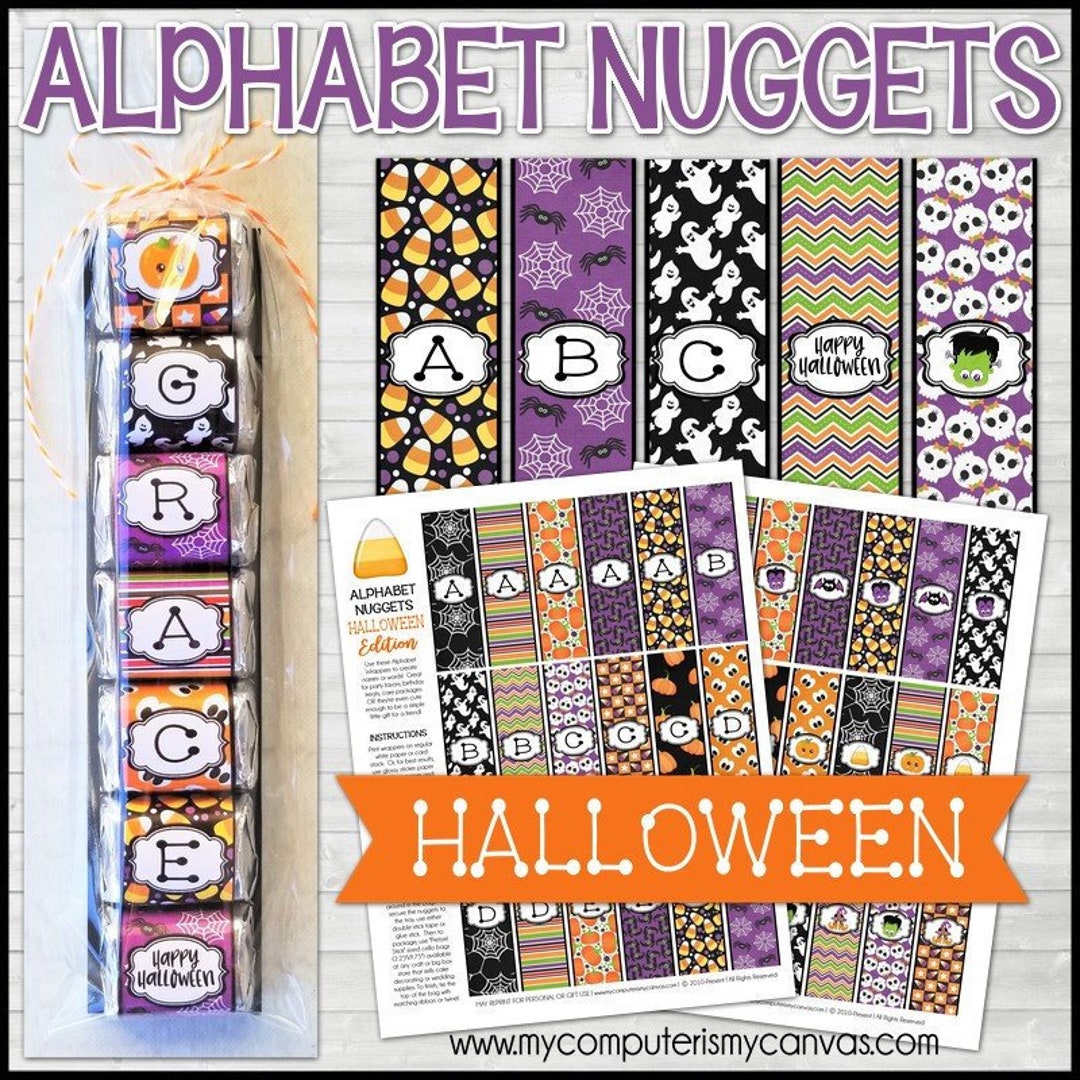 ALPHABET Nugget Wrappers, HALLOWEEN Nugget Wrapper, Spell Out NAMES and ...