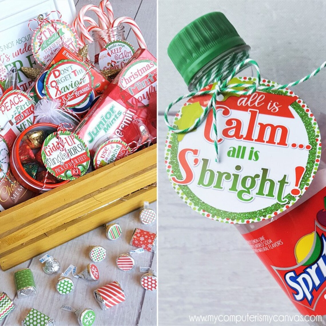 BOX of CHRISTMAS CHEER Printable Christmas Gift Tags Care - Etsy