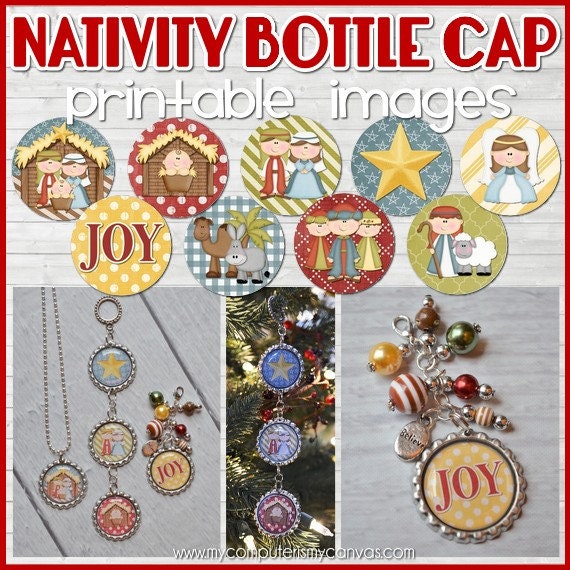 Christmas Bottle Cap Printables