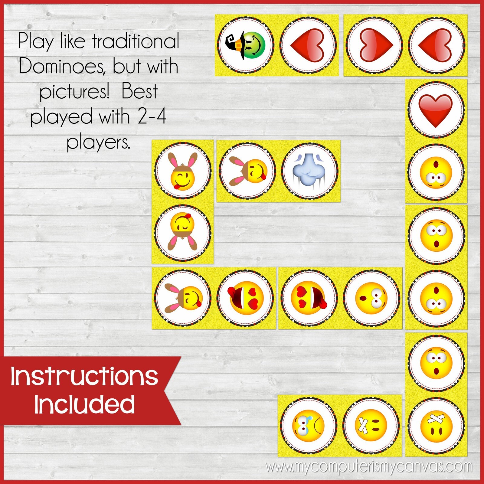 EMOJI DOMINOES Printable Game Emoji Game Emoji Party - Etsy UK