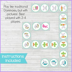 Printable Easter Game, DOMINOES, Easter Basket Stuffers, Gift, Party ...