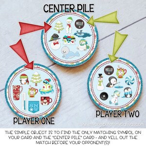 WINTER SEEK IT Match Game, Snowman Printables, Party, Family Game Night ...