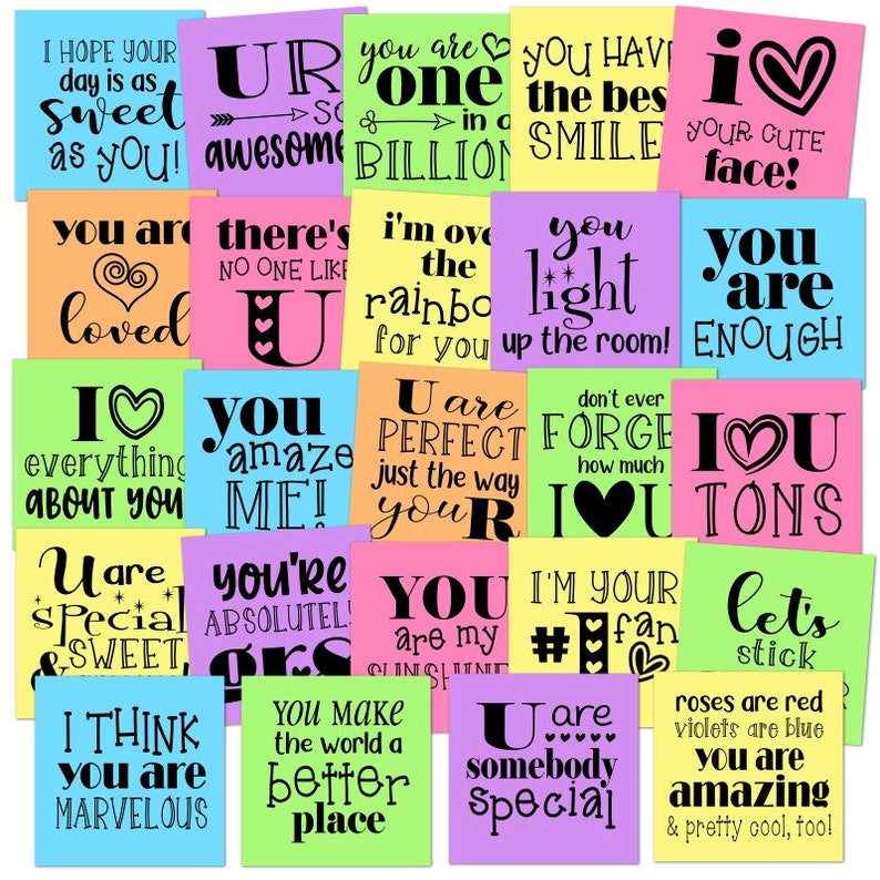 VALENTINE STICKY Notes Post-it Note Template Love Notes - Etsy