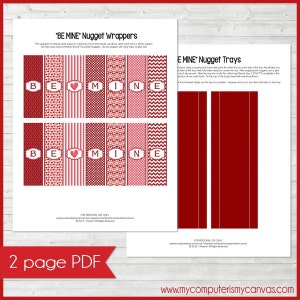 BE MINE Valentine Nugget Wrappers, Chocolate Treat or Gift, Party Favor ...