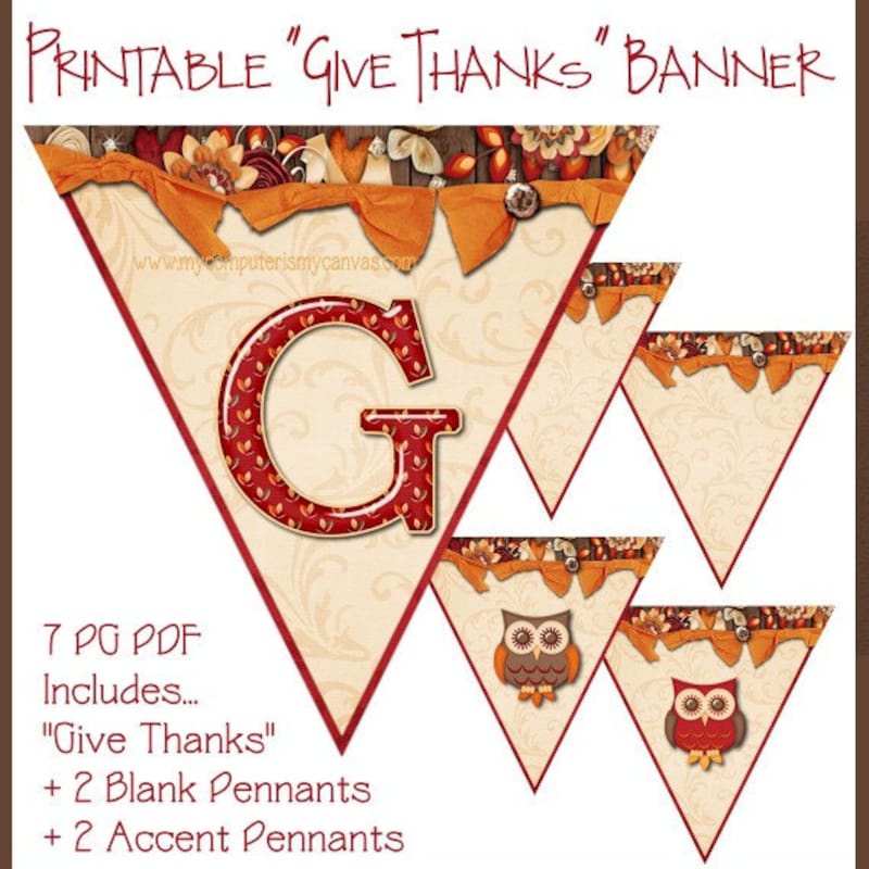 Thanksgiving Banner - Etsy