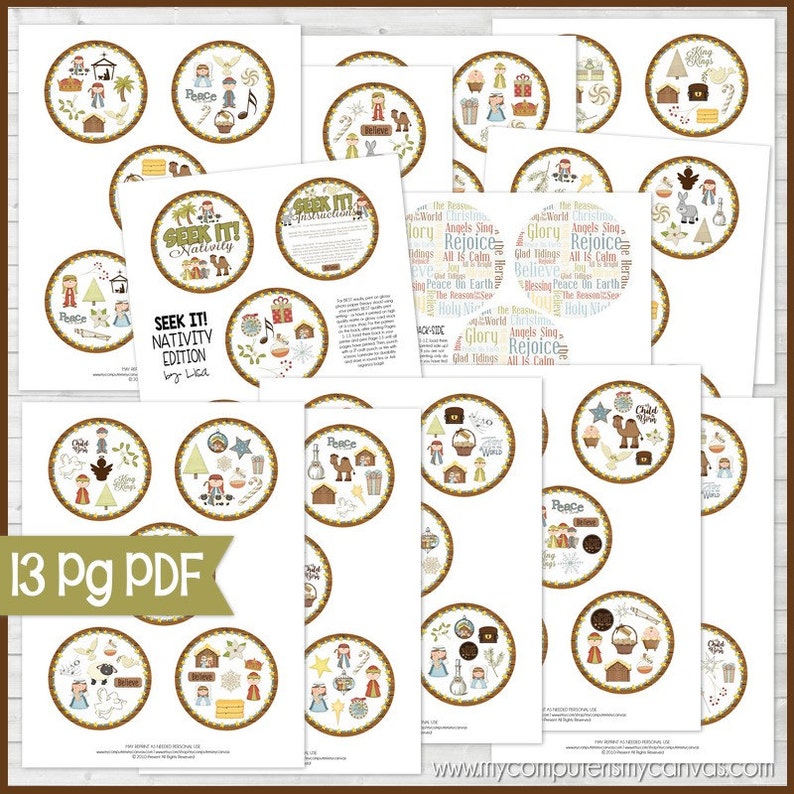 NATIVITY SEEK IT Match Game Christmas Printables Party - Etsy UK