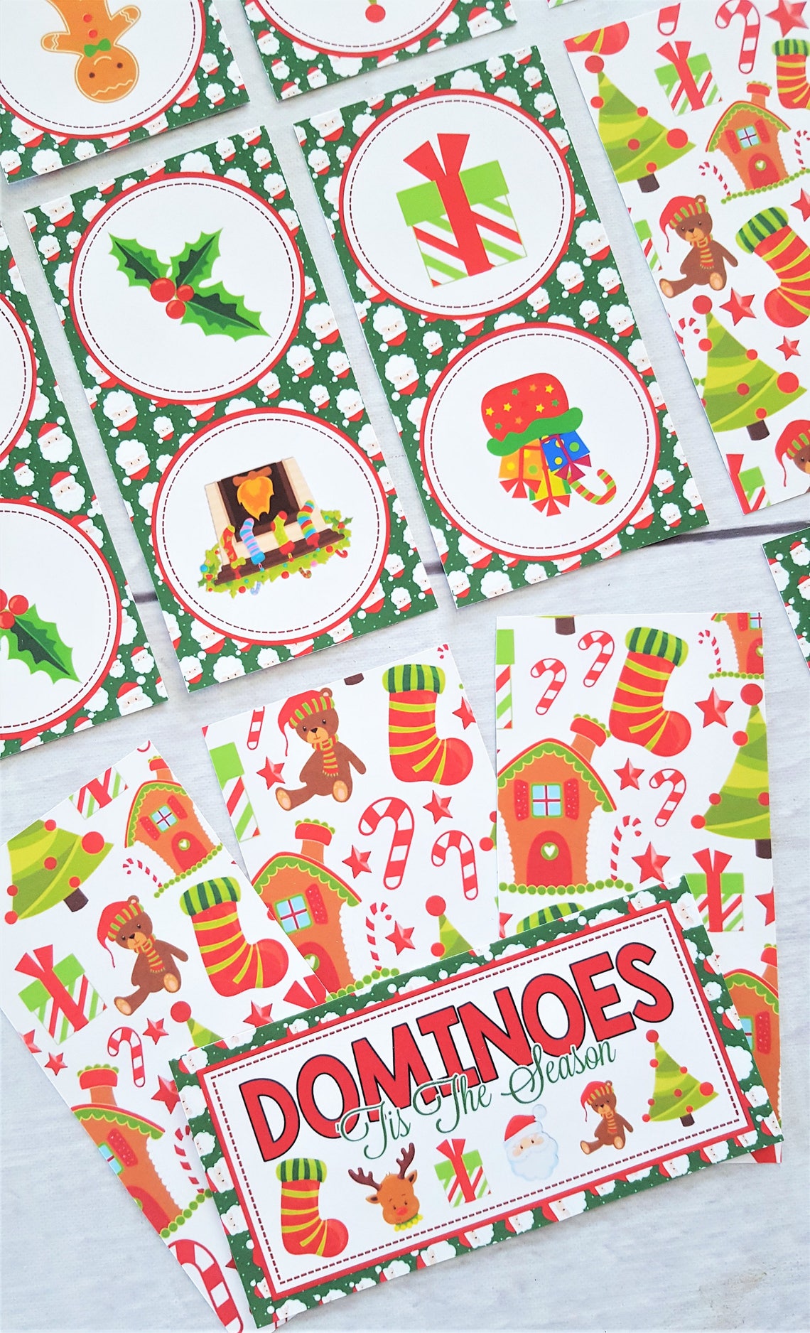 Christmas DOMINOES PRINTABLE Christmas Games Party Game - Etsy