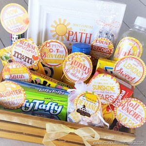 BOX of SUNSHINE Kit, Printable Gift Tags, Hello Sunshine, Encouragement ...