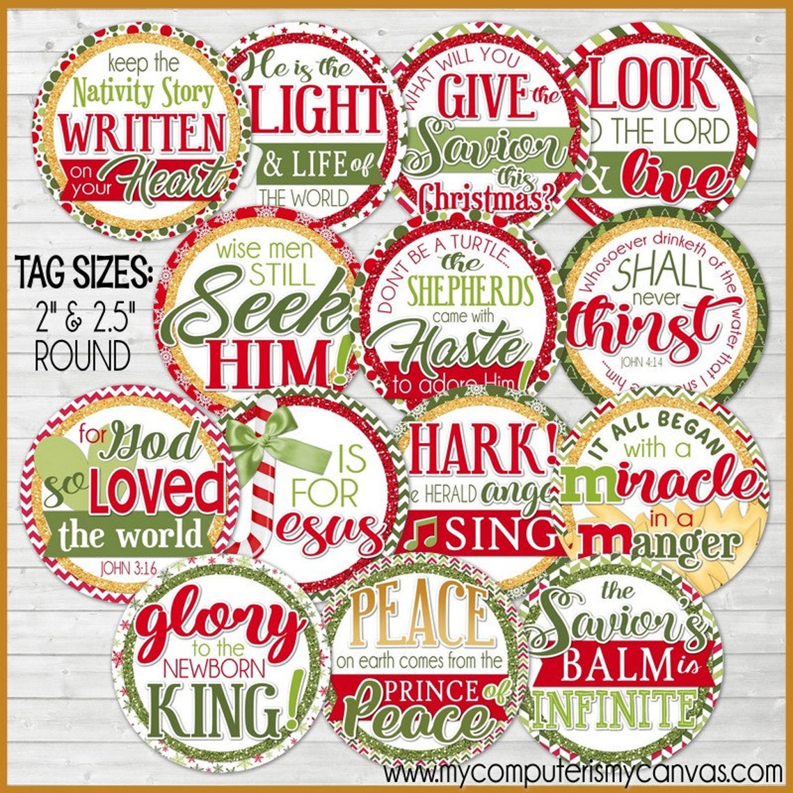 BOX of NATIVITY Joy Printable Gift Tags Candy Grams - Etsy