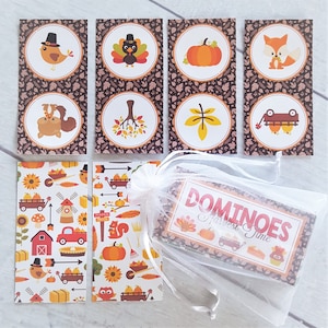 Printable Thanksgiving Game, DOMINOES, Fall Printable, Party Game ...